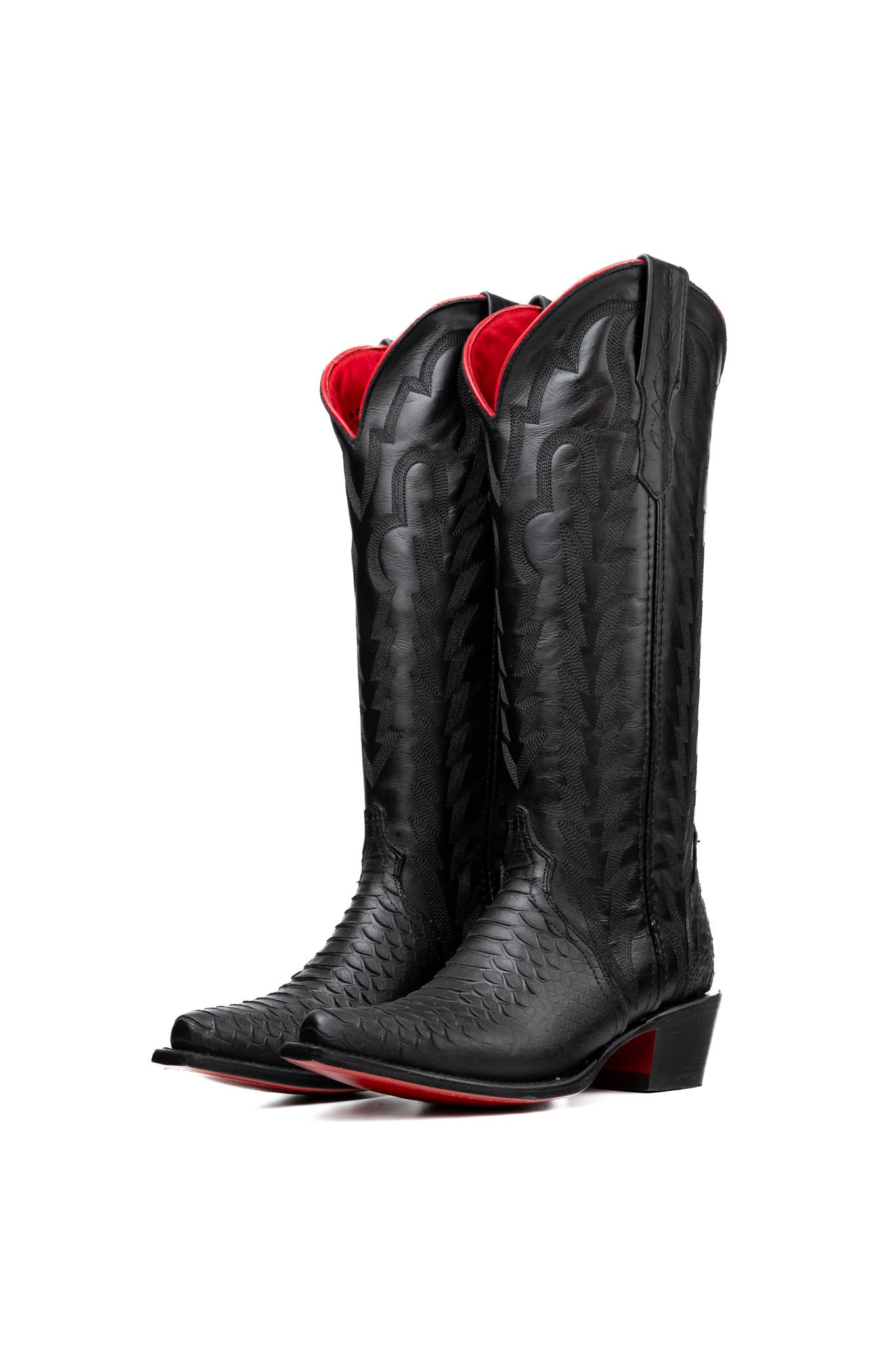 Ivy Python Tall Red Bottom Snip Toe Cowgirl Boot FINAL SALE – Rock'Em